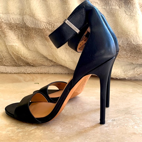 Halston Heritage | Shoes | Halston High Heel Sandals Black Soft Leather ...